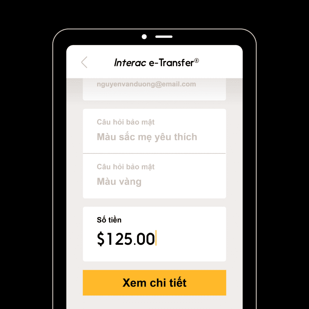 Cách gửi tiền bằng INTERAC e-Transfer - Interac
