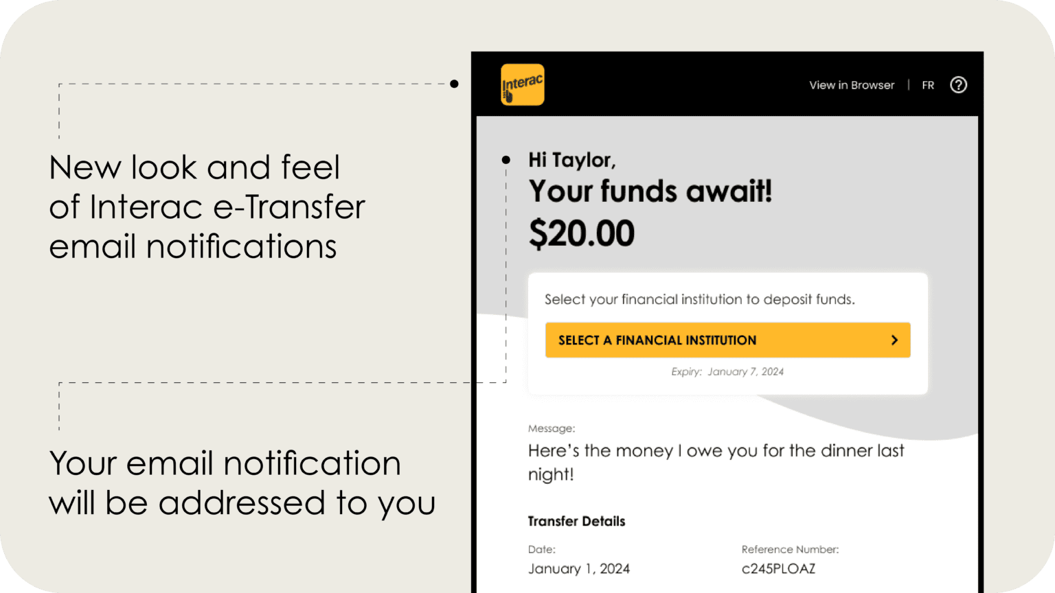 Interac e-Transfer: Redesigned Email Notifications