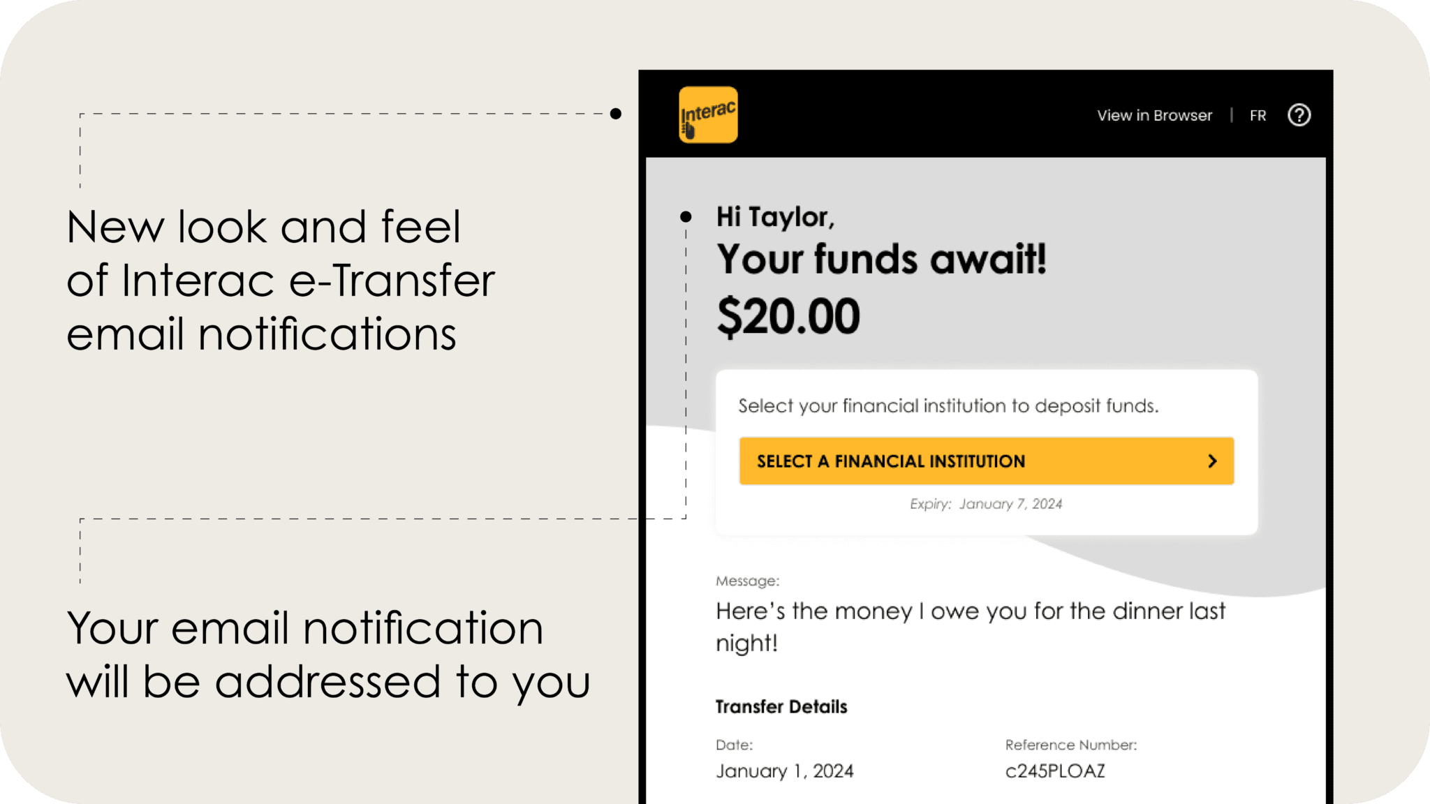 Interac e-Transfer: Redesigned Email Notifications